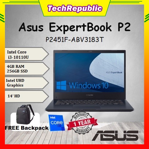 ASUS ExpertBook P2 P2451F-ABV3183T 14" Laptop Star Black ( i3-10110U ...