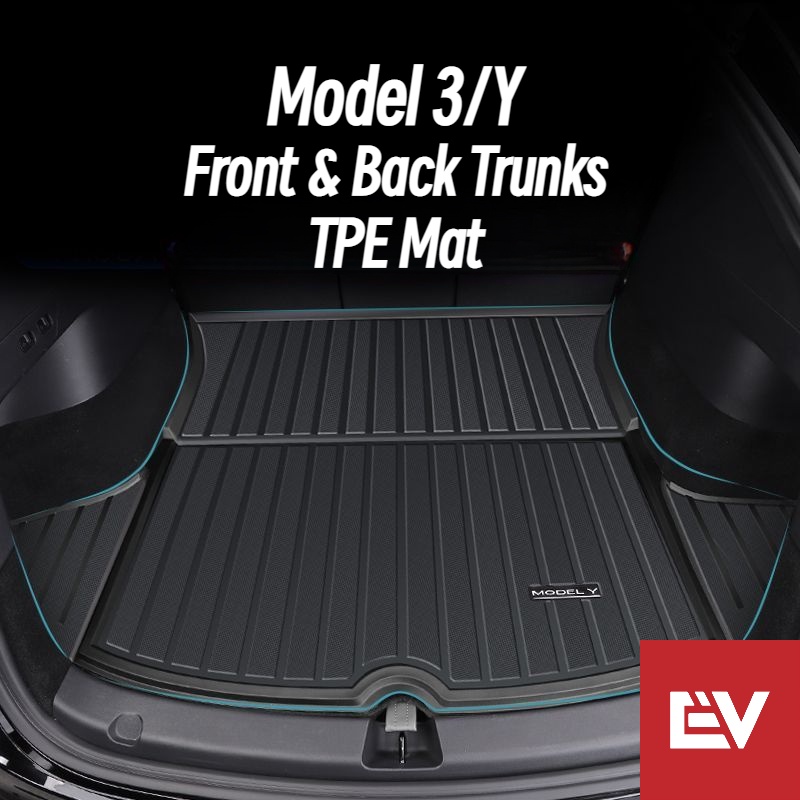 For Tesla Model Y/3 TPE Mat for Front & Back Trunk Environment-friendly ...