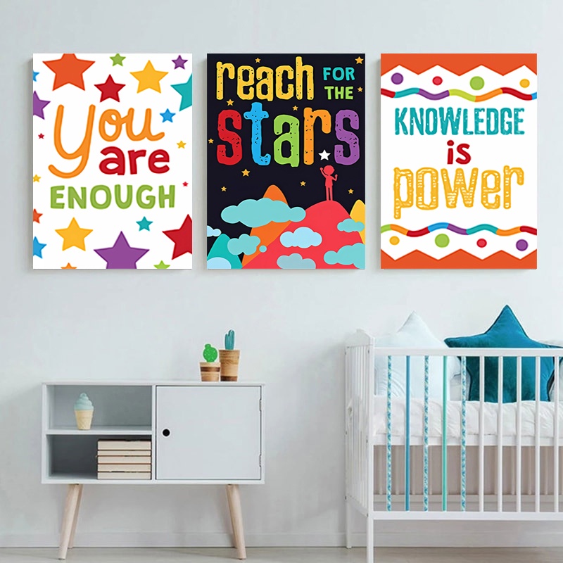 Classroom Inspirational Poster Kids Education Classroom Wall Banner ...