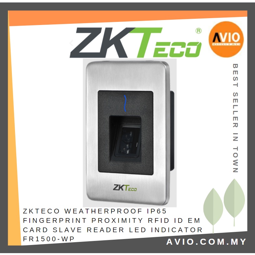 ZKTeco Outdoor Weatherproof BioID Fingerprint Slave Reader Sensor Flush Mounted RS-485 FR1500-WP ...