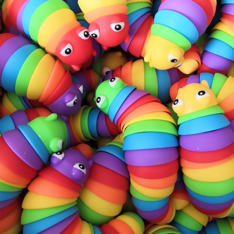 Lobster With Lights Worm Toys Rainbow Color Nonstop Worms. For Children ...