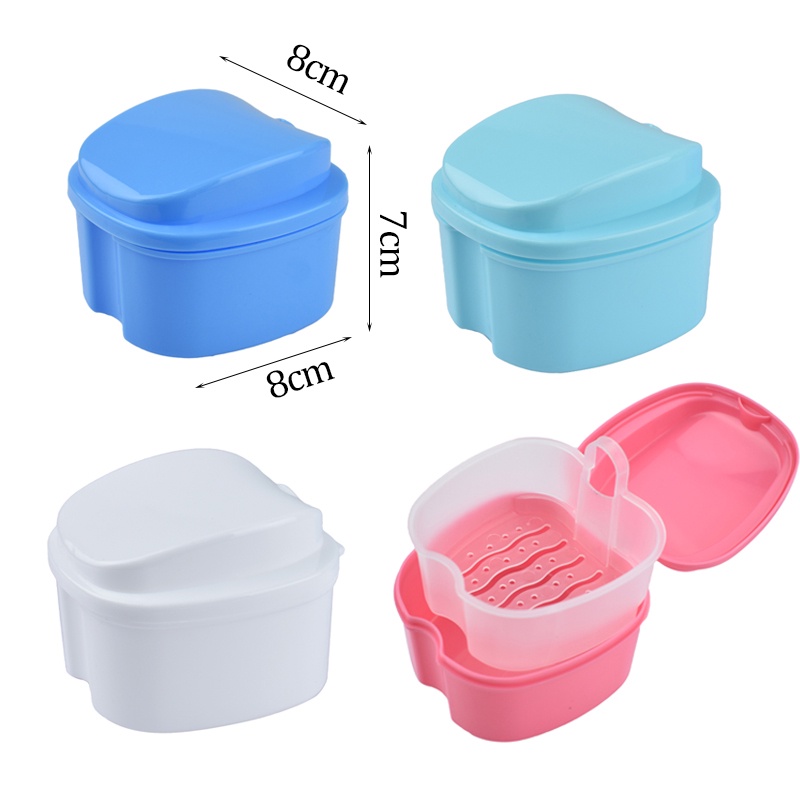 Dental Material Denture Box Retainer Case Braces Storage Box Denture Cleaning Tooth Storage Case ...