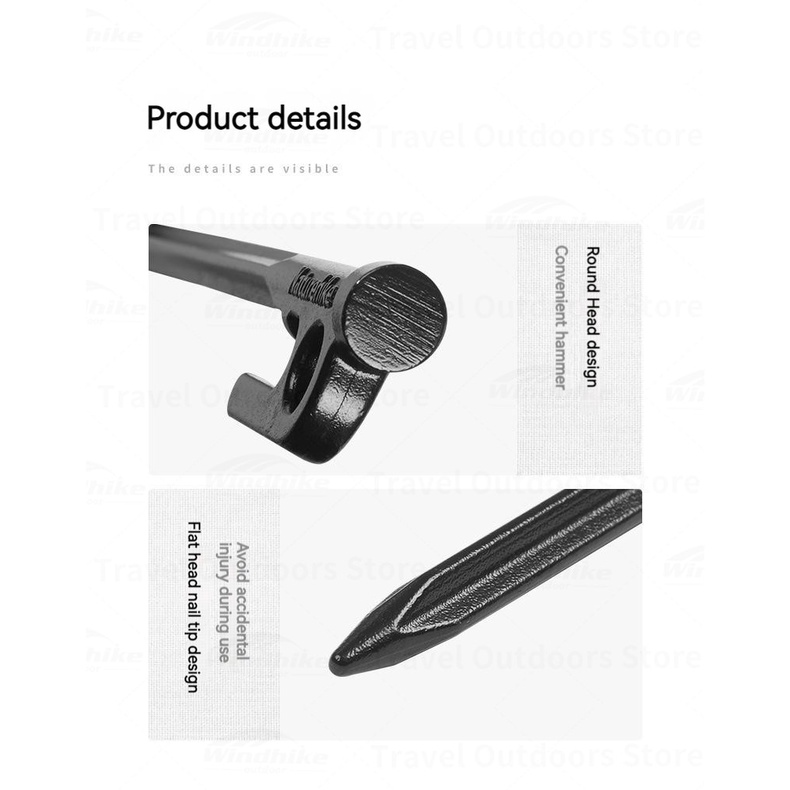 Naturehike Outdoor Cast Steel Ground Nails 20-30cm Ultra-Light Solid ...