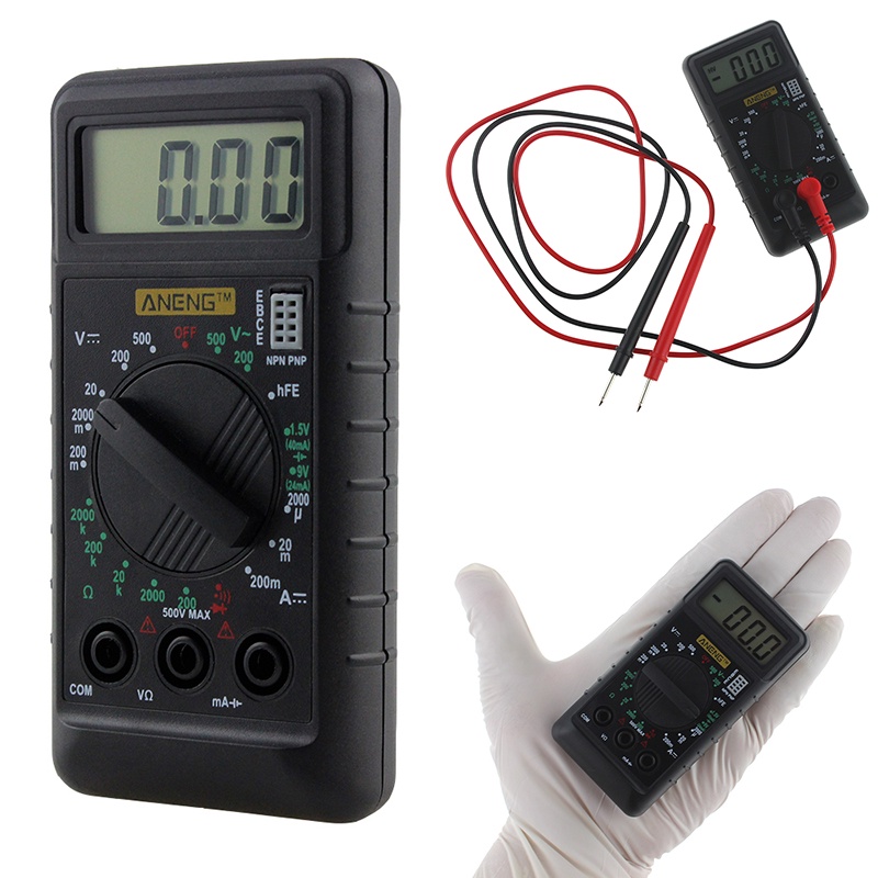 Mini Pocket LCD Digital Multimeter Volt AC DC Ohm Meter Tester with ...