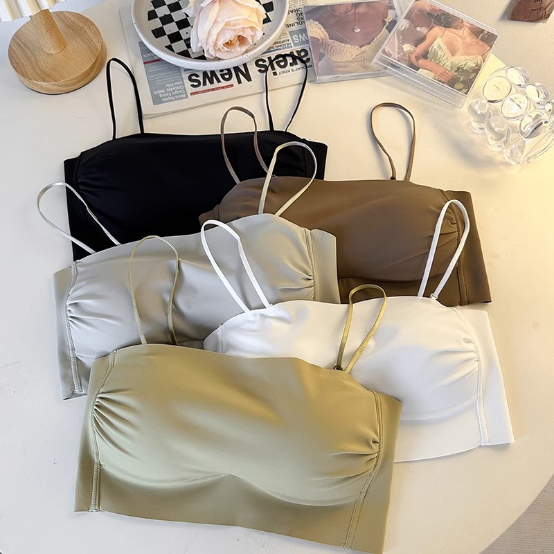 5 Colors Chest wrapping Lovely Youth Girl Bra Small sling Backless Push ...