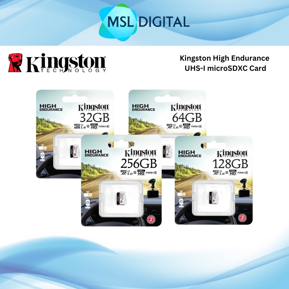 Kingston High Endurance UHS-I microSDXC Card | 32GB/64GB/128GB/256GB ...