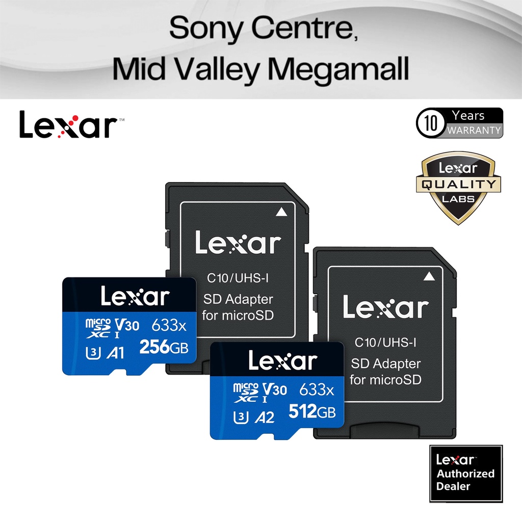 Lexar 256GB / 512GB High-Performance 633x microSD Card UHS-I BLUE ...