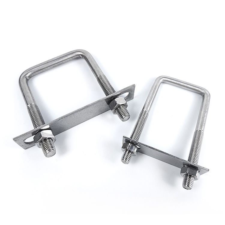 [U-Shaped Square Clamp Pipe Bolt] Screw Clamp 304 Stainless Steel Right ...