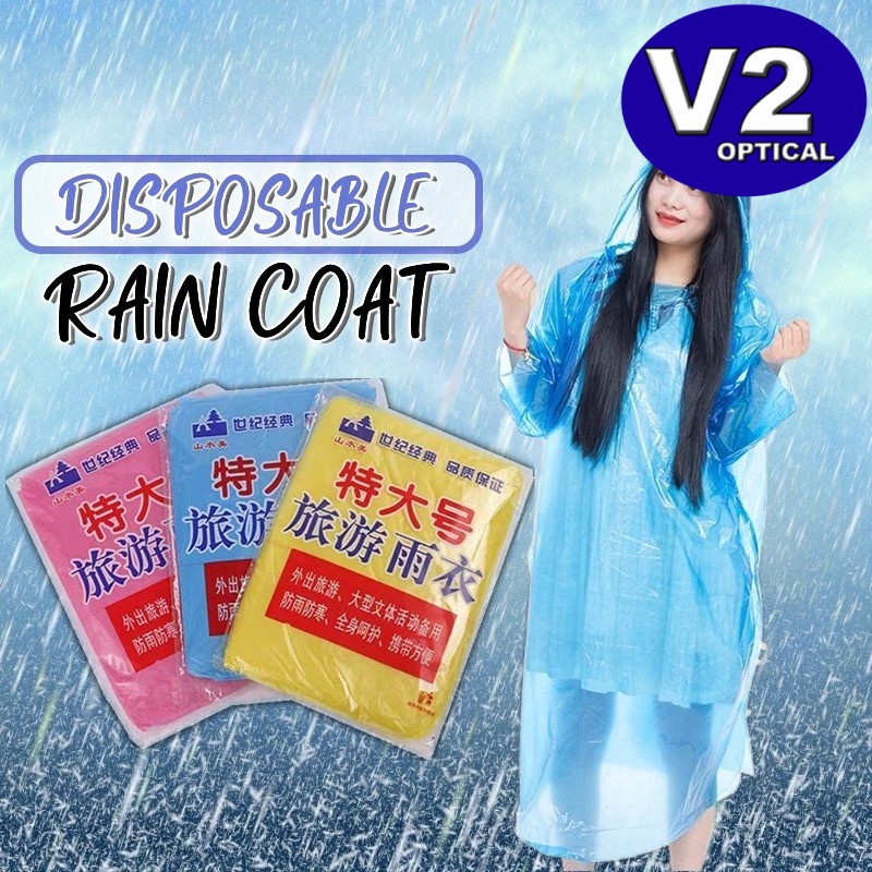 One Time Use Adult Disposable Raincoat Waterproof Portable Clear ...