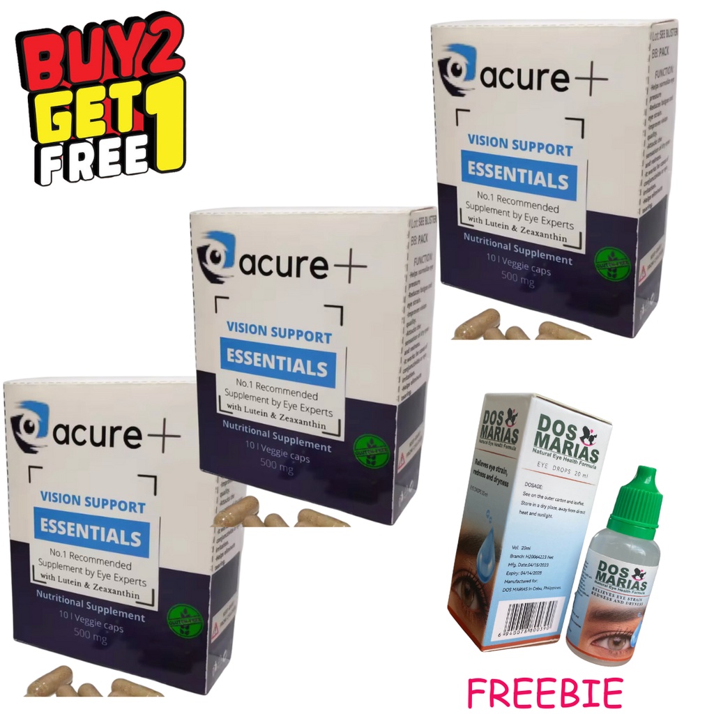 Acure+ Vision Boosting Capsules - With Dos Marias Eye Drops Freebie ...