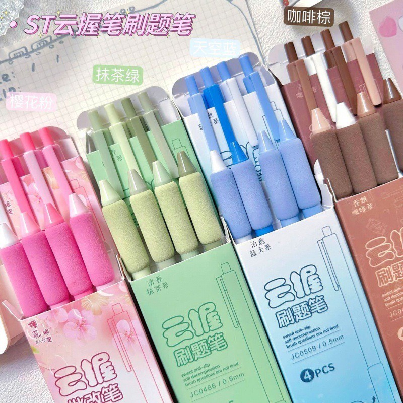 Creative Super Soft Cloud Grip Gel Pen Set Student 0.5mm Quick-drying ...