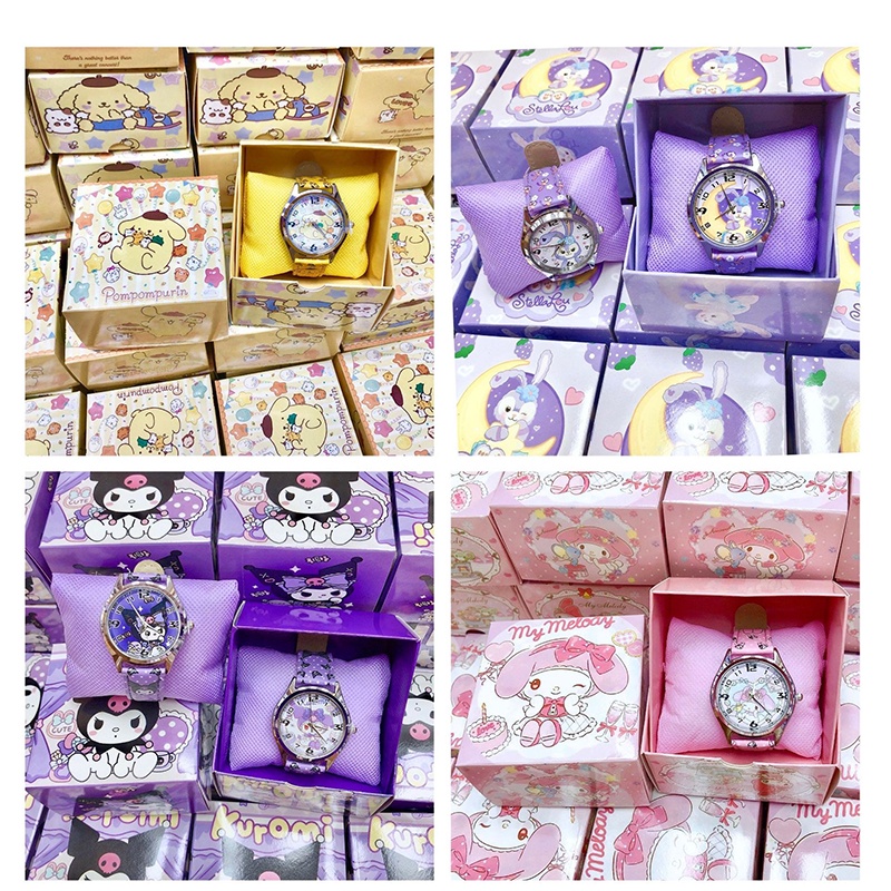 Sanrio Cartoon Hello Kitty Quartz Watch for Kids Cute Round Dial Watch ...
