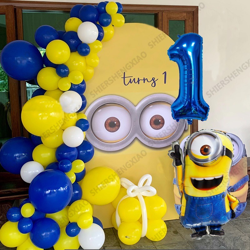 80pcs Minions Theme Birthday Party Creative Garland Arch Decoration 32 ...