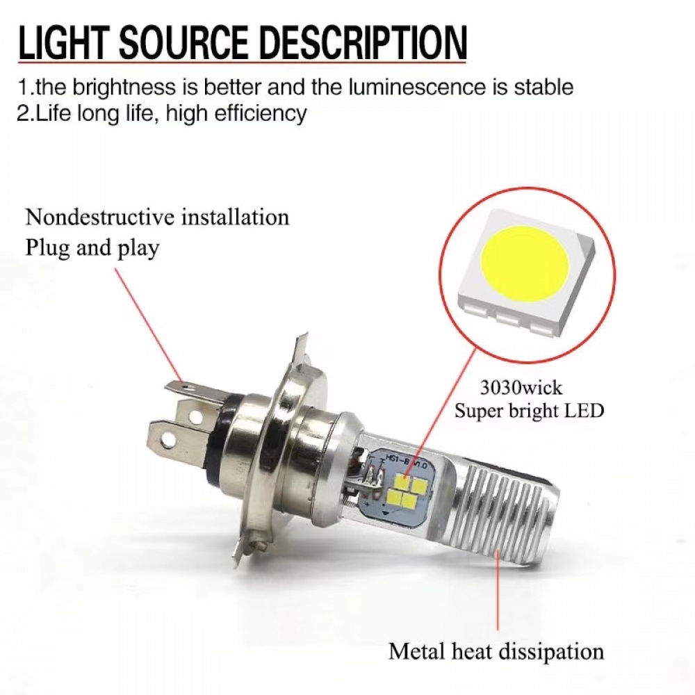 LED Lamp Motorcycle Headlight T19 (EX5/LAGENDA/Y125Z/Y100/Y110) HS1 H4 ...