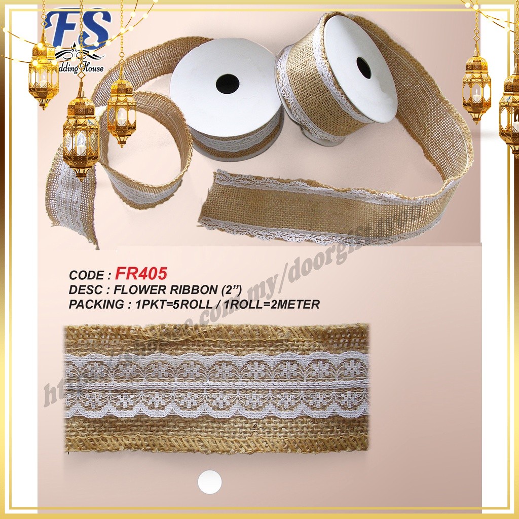 Flower ribbon/tali jut/ flower bouquet/ accessories/hiasan hantaran ...
