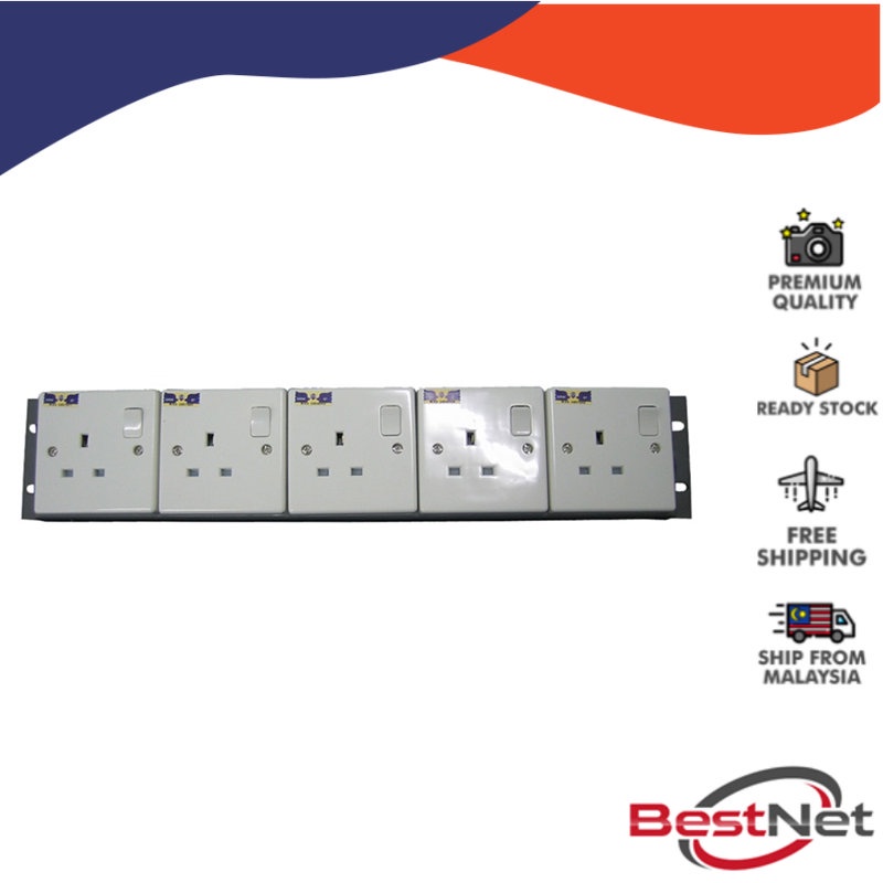 19" 5 Way 13Amp Power Socket for 19“ server Rack | Shopee Malaysia