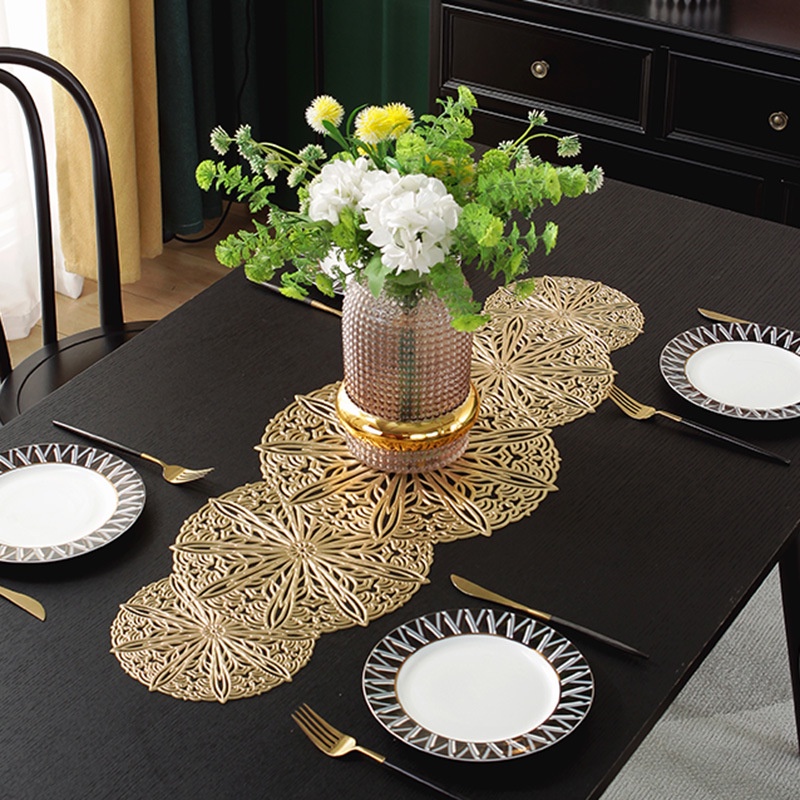 Evaahome Table Runner PVC European-style table mat 33x91cm non-slip ...