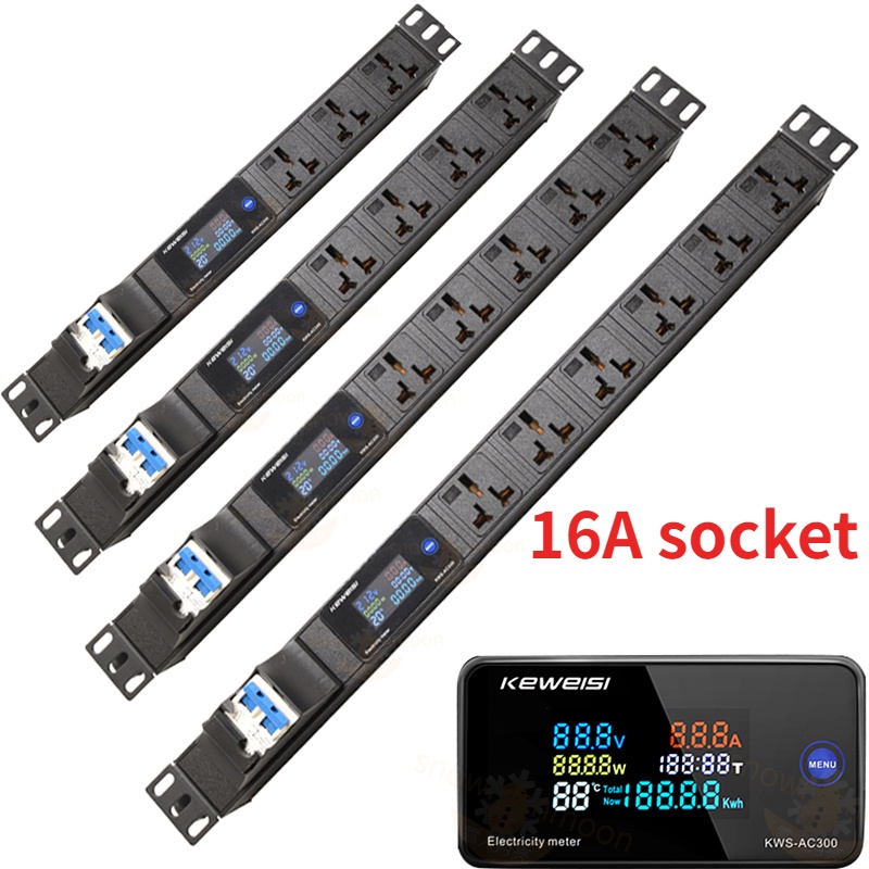 Multifunctional digital display watch with air switch PDU power distribution unit socket 16A ...