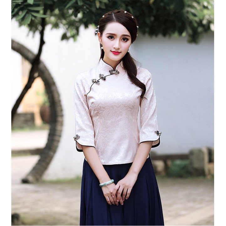 Slim-fit Embroidered Cheongsam Top - Retro Qipao - Vintage Cheongsam ...