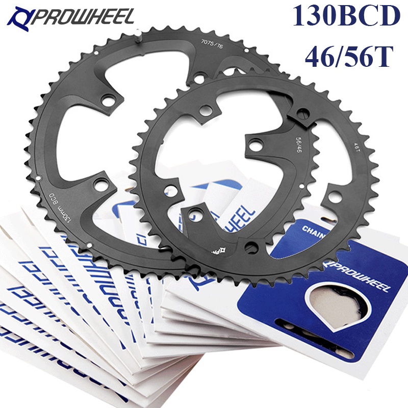 PROWHEEL 130BCD Bicycle Chainring 46T 56T Aluminum Folding Bike ...