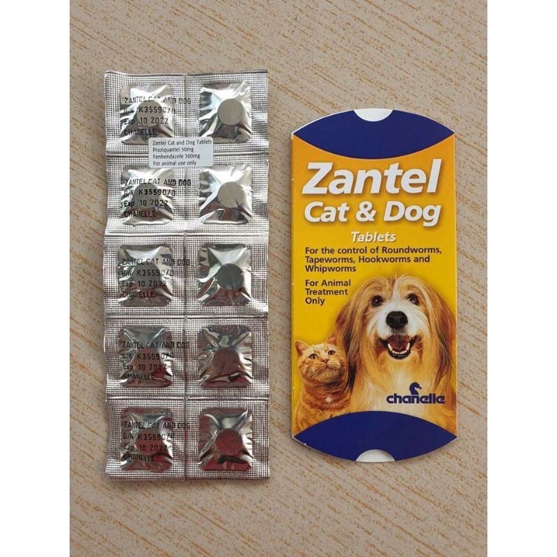 Deworm Tablet Zantel For Cats & Dogs 1Biji / 1Tablet (Penghapus Cacing ...