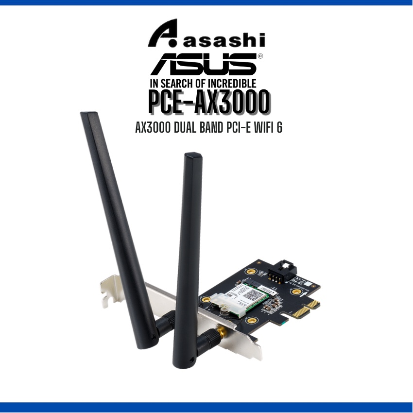 [BULK PACK]Asus PCE-AX3000 AX3000 Dual Band PCI-E WiFi 6 (802.11ax ...