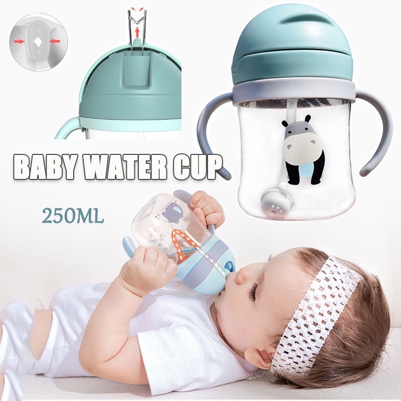 250ml Straw Baby Learning Cup Children Handl Drinking Anti Choking with ...