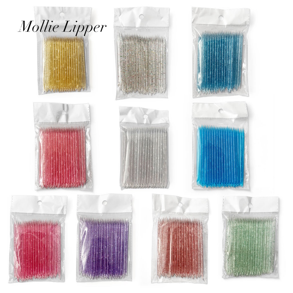 Mollie Lipper 50Pcs Reusable Double-head Crystal Cuticle Pusher Cuticle ...