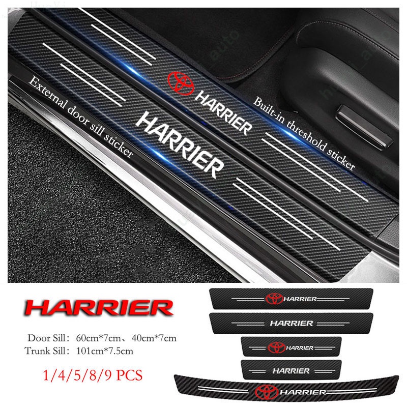 Toyota Harrier Car Door Sill Sticker Anti-Scratch Carbon Fiber leather ...