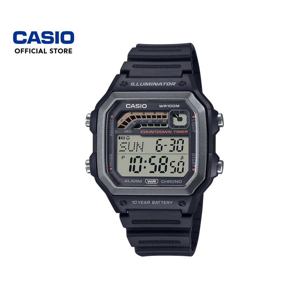 Casio General WS-1600H-1AV Black Resin Band Men Watch | Shopee Malaysia