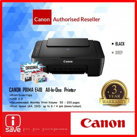 CANON PIXMA E410 All-IN-ONE Color INKJET PRINTER ( PRINT / SCAN / COPY ...