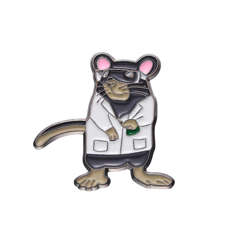 Science Lab Rat Enamel Pin Custom Cute Animals Brooches Accessories ...