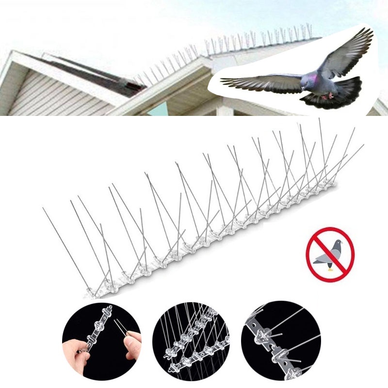 50cm Bird Repellent Mat Spikes S/Steel Animal Repeller Anti Bird Spikes ...