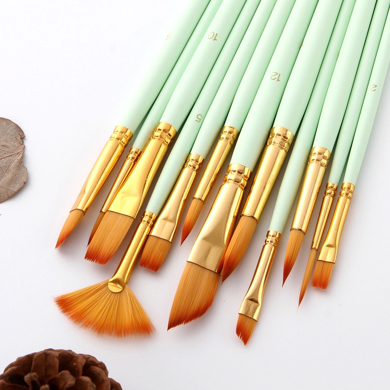 ★Fast Delivery★ Artists Paint Brush Set Nylon Hair Matte Acrylic ...
