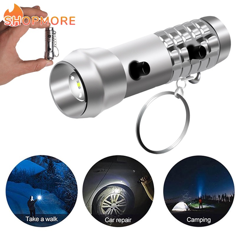 1/3Pcs Mini Keychain Flashlight LED Rechargeable Torch Portable ...