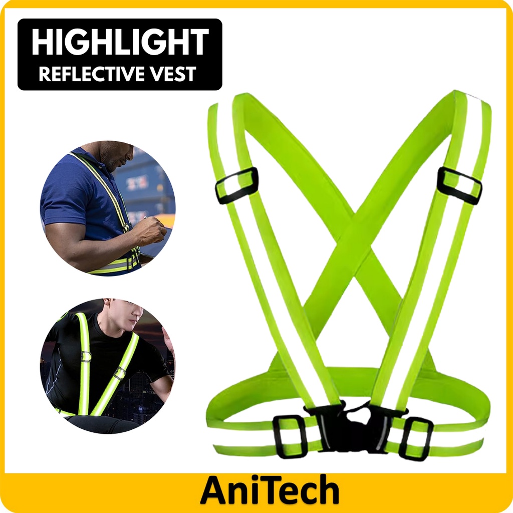 Safety Vest Reflective Belt with Grey Straps Coat Elastic Belt Fabric ...