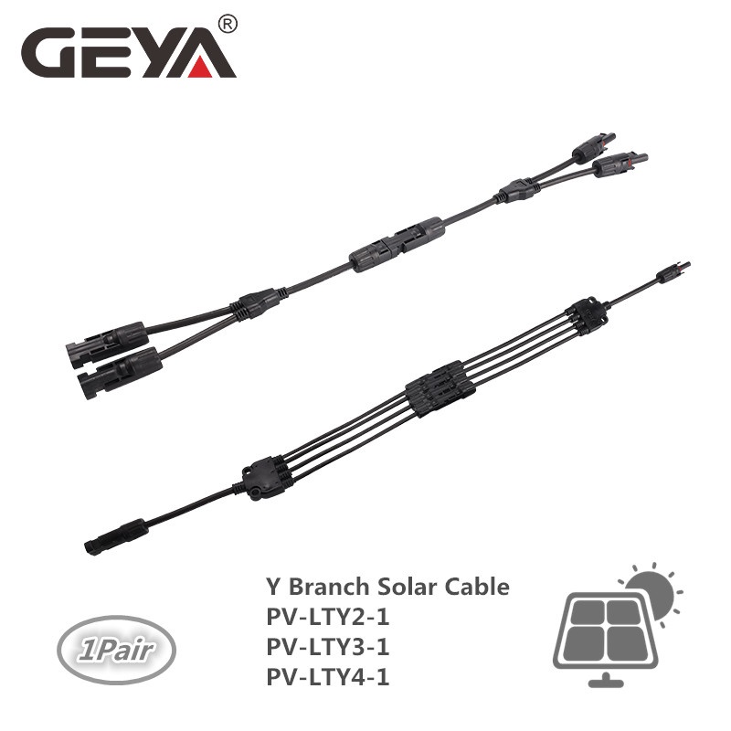 GEYA 1Pair Solar Cable Branch Solar Connector Male & Female Y Branch ...