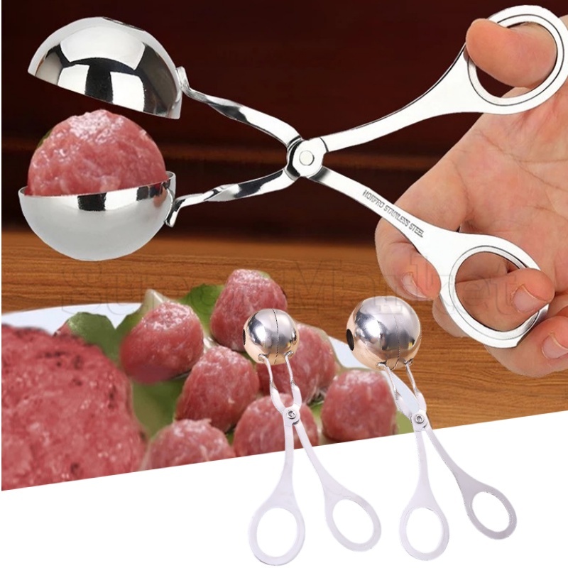 Stainless Steel Meatball Making Spoon Ice Cream Fruit Sphere DIY Clip ...