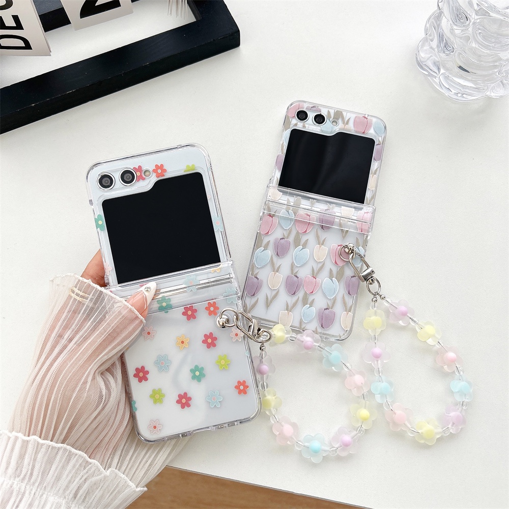 Clear Cute Flip with Chain Casing for Samsung Galaxy Z Flip 5 Thin ...