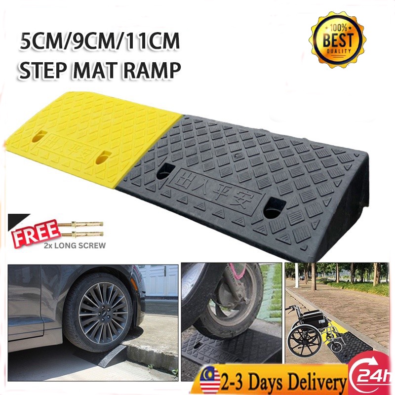 【Fast Ship】HEAVY DUTY Rubber Plastic Wheelchair Car Ramp Curb Rem ...
