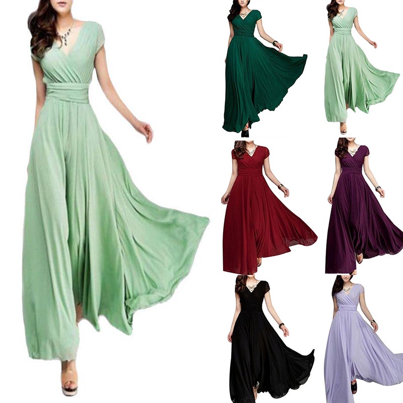 Formal Long Women Evening Prom Party Bridesmaid Chiffon Ball Cocktail ...
