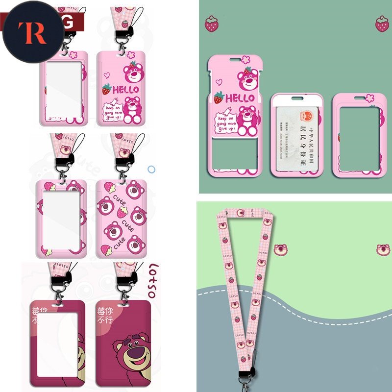 TR- Cute Strawberry Bear Card Holder Bus Bank Card Case Covers ...