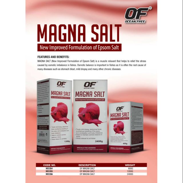 Ocean Free Magna Salt 600g OF Treatment Salt For Arowana Stingray ...