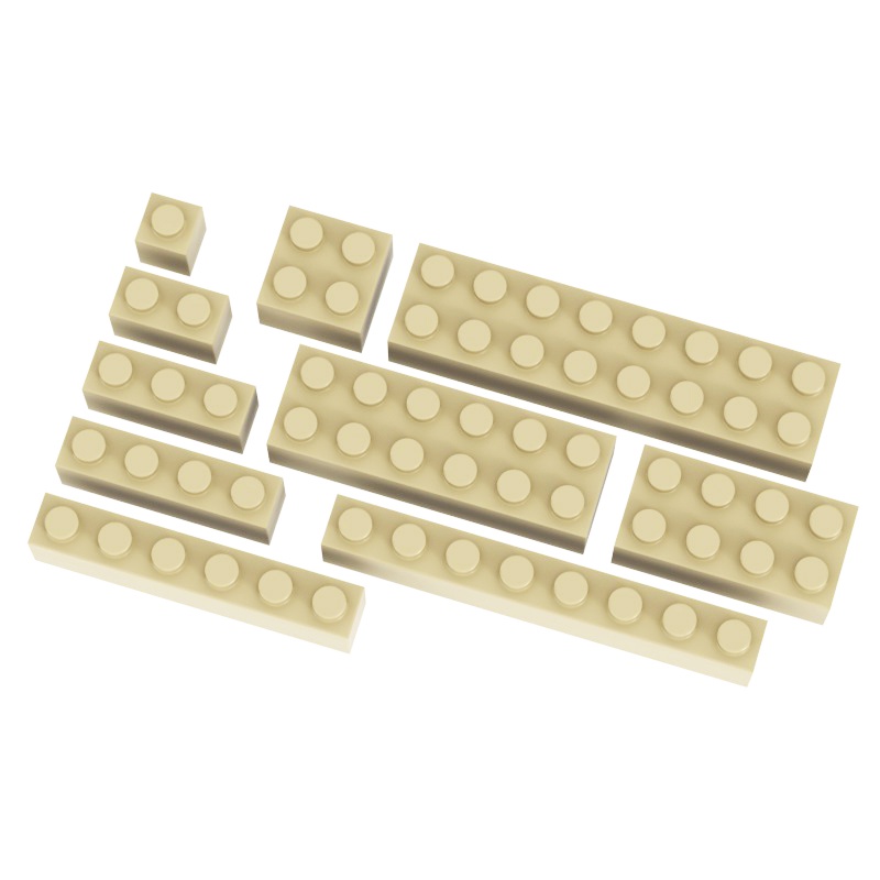Beige Color Classic Brick DIY Building Blocks Thick Figures Bricks Dots ...