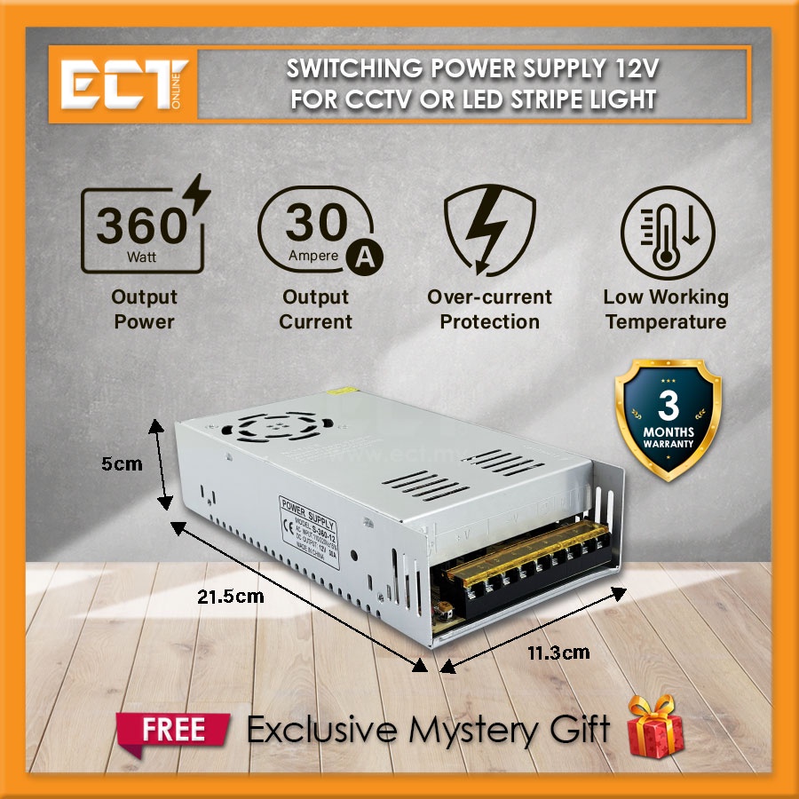 Switching Power Supply 12V 3A 36W 5A 60W 10A 120W 20A 250W 30A 360W 40A 500W 50A 600W for CCTV ...