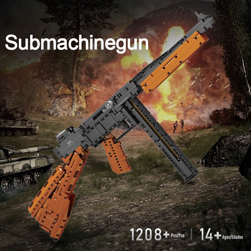 Mould King 14022 Military Thompson Submachine Gun Building Block ...