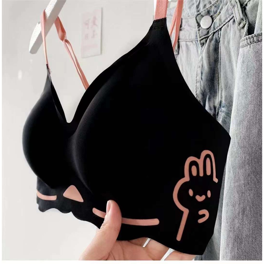 Bunny underwear girl small chest gathered to prevent sagging upper ...