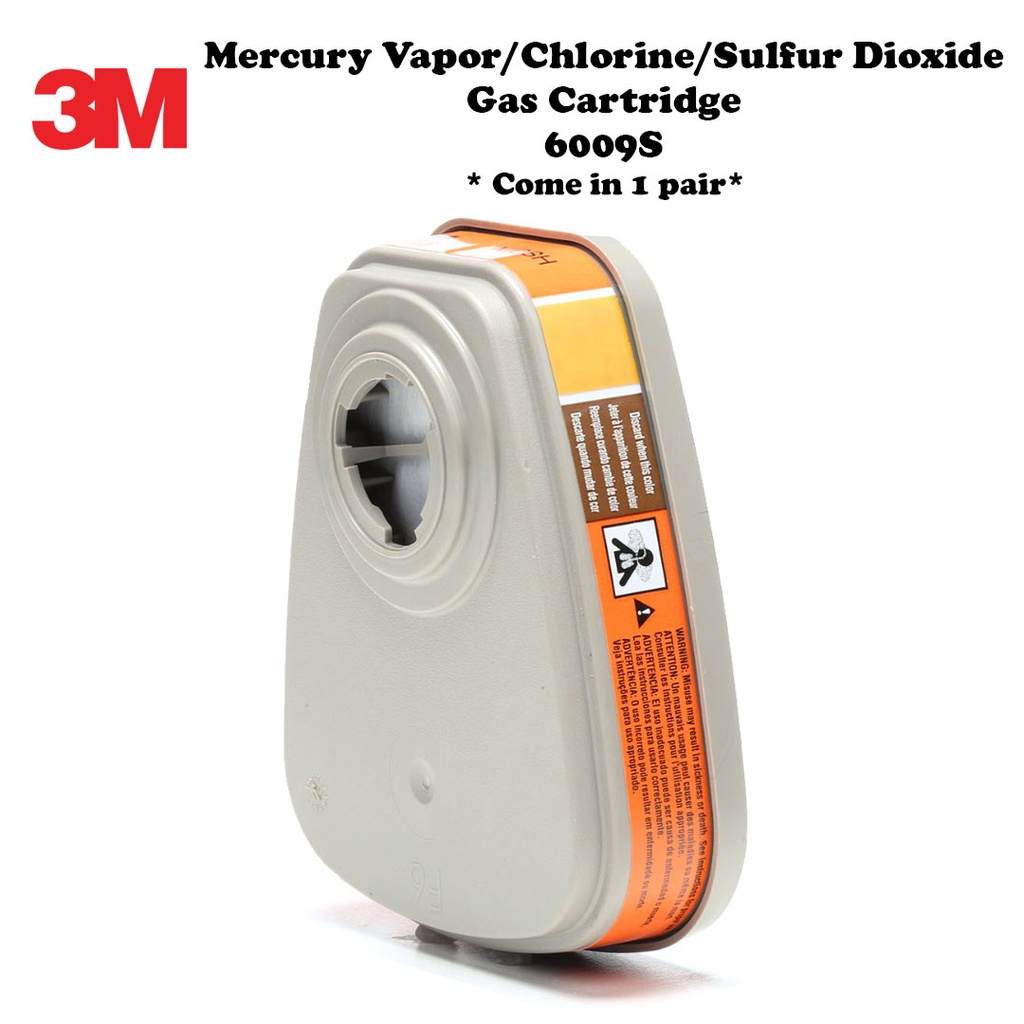 3M 6009S Mercury Vapour Chlorine or Sulfur Dioxide Gas Cartridge SIRIM ...