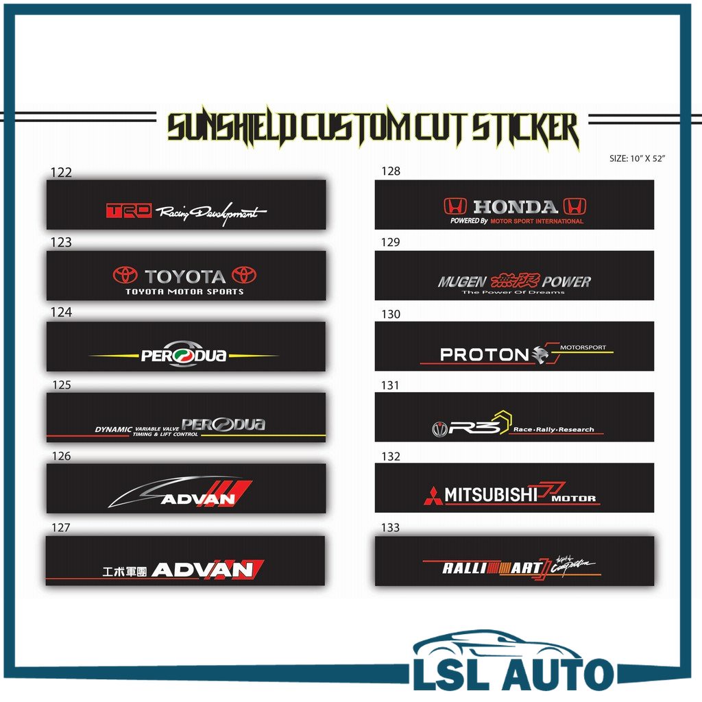 Front Windscreen Windshield Window Sticker honda toyota mugen trd r3 ...