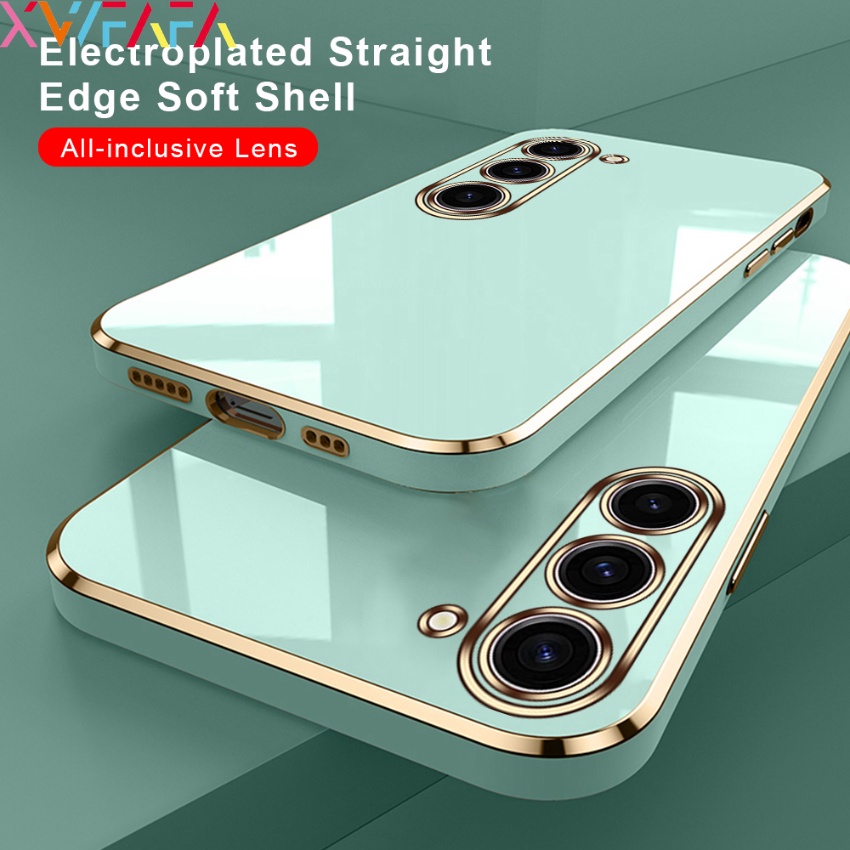 For Samsung A14 A24 A34 A54 M14 M54 5G Luxury Gold Frame Soft Plating ...